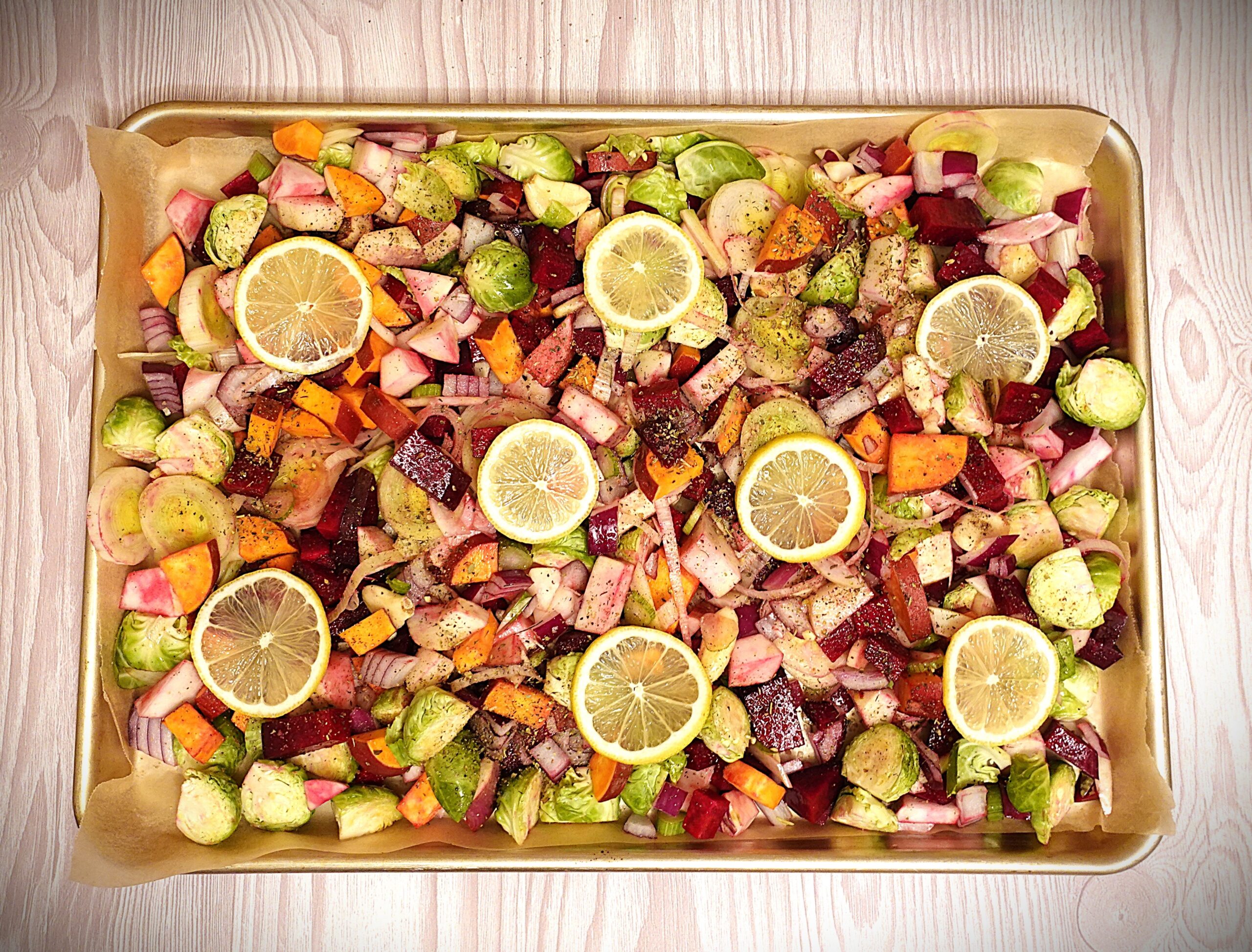 Recipe: Roasted Root Veggies+ w/Tahini Sauce - Healthy You, Happy Planet!